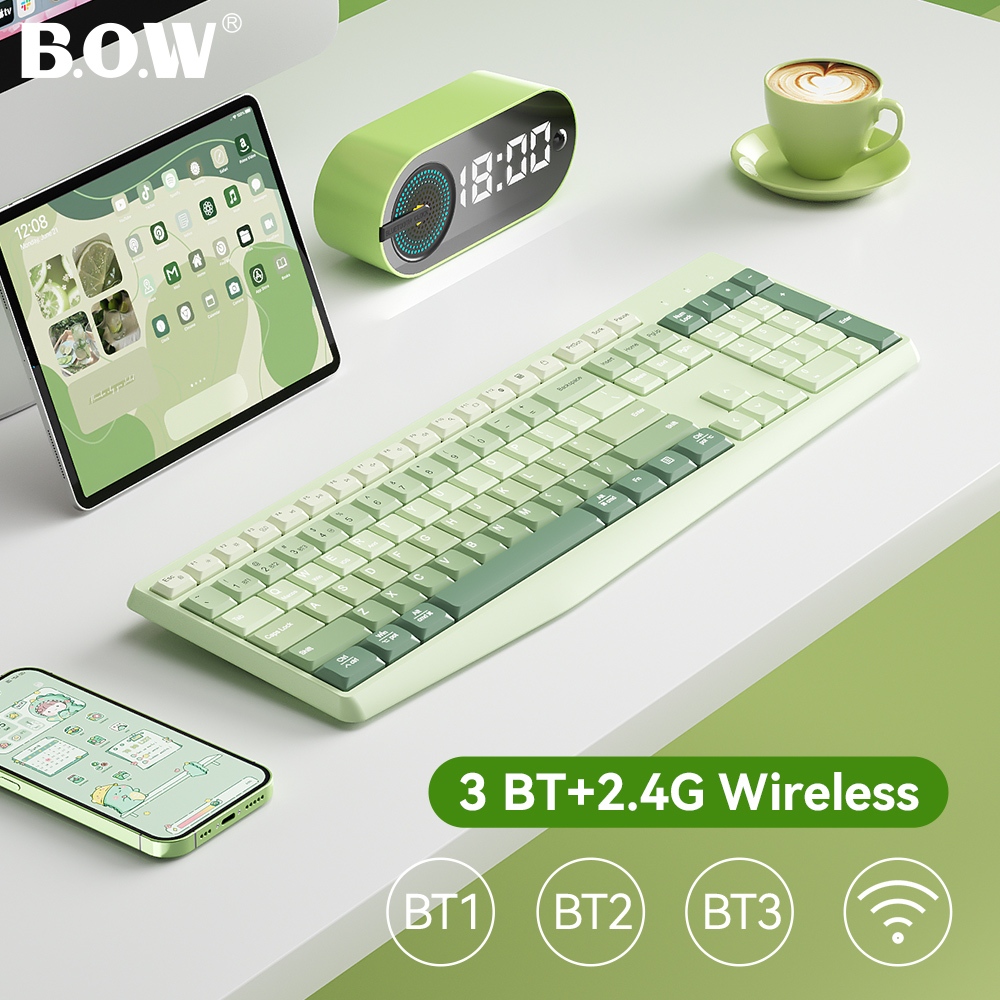 BOW K161D Wireless Bluetooth Dual-Mode Keyboard BT Bass Keys Gradient ...