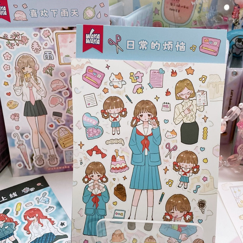 Cute Character Stickers Handbook Stickers diy Student Goo Card Stickers ...