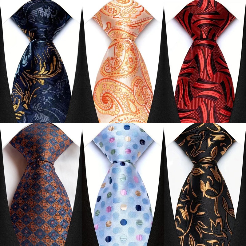 New Men's Tie 8CM Neckties For Man Classic Jacquard Woven Paisley ...