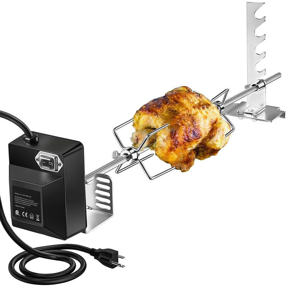 Universal Heavy Duty BBQ Rotisserie Kit for Grills, 4W 220V Rotisserie ...