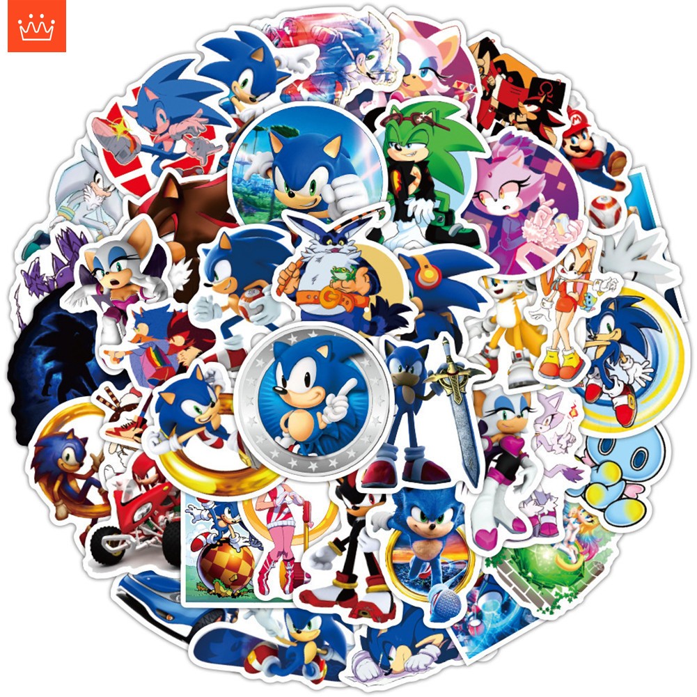 J· Sonic the Hedgehog Stickers Set Cartoon Graffiti Waterproof Decals ...
