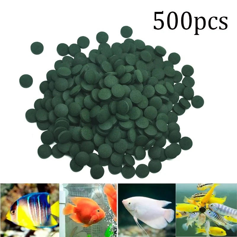 100/200/300/500PCS Spirulina Tablets Enrichment Favorite Pet Food Fish ...