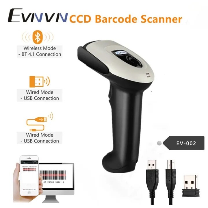 Eyoyo Evnvn EV-002 Handheld 1D 2.4G Wireless Barcode Scanner via ...