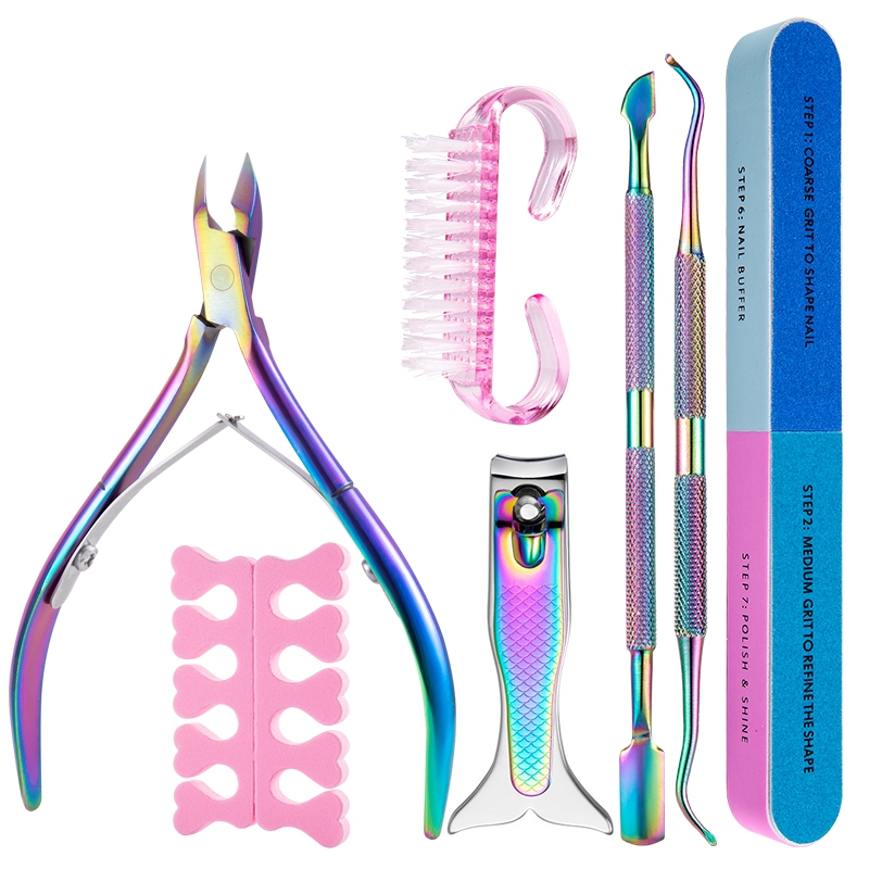 7Pcs Stainless Steel Nail Clipper Set with Nail Files and Buffer ...