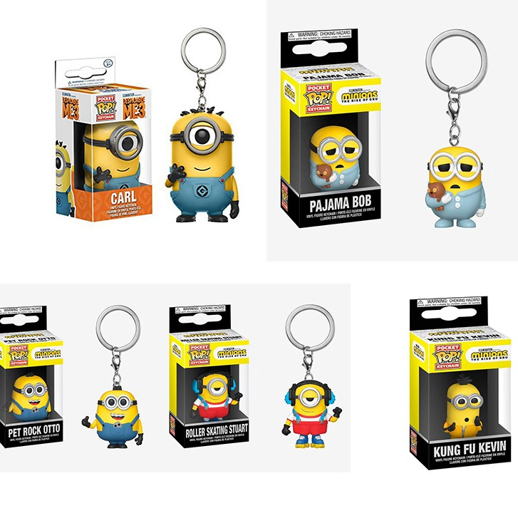 Funko Pop ! Despicable Me Keychain Minions Carl BOB Kevin Vinyl Figure ...