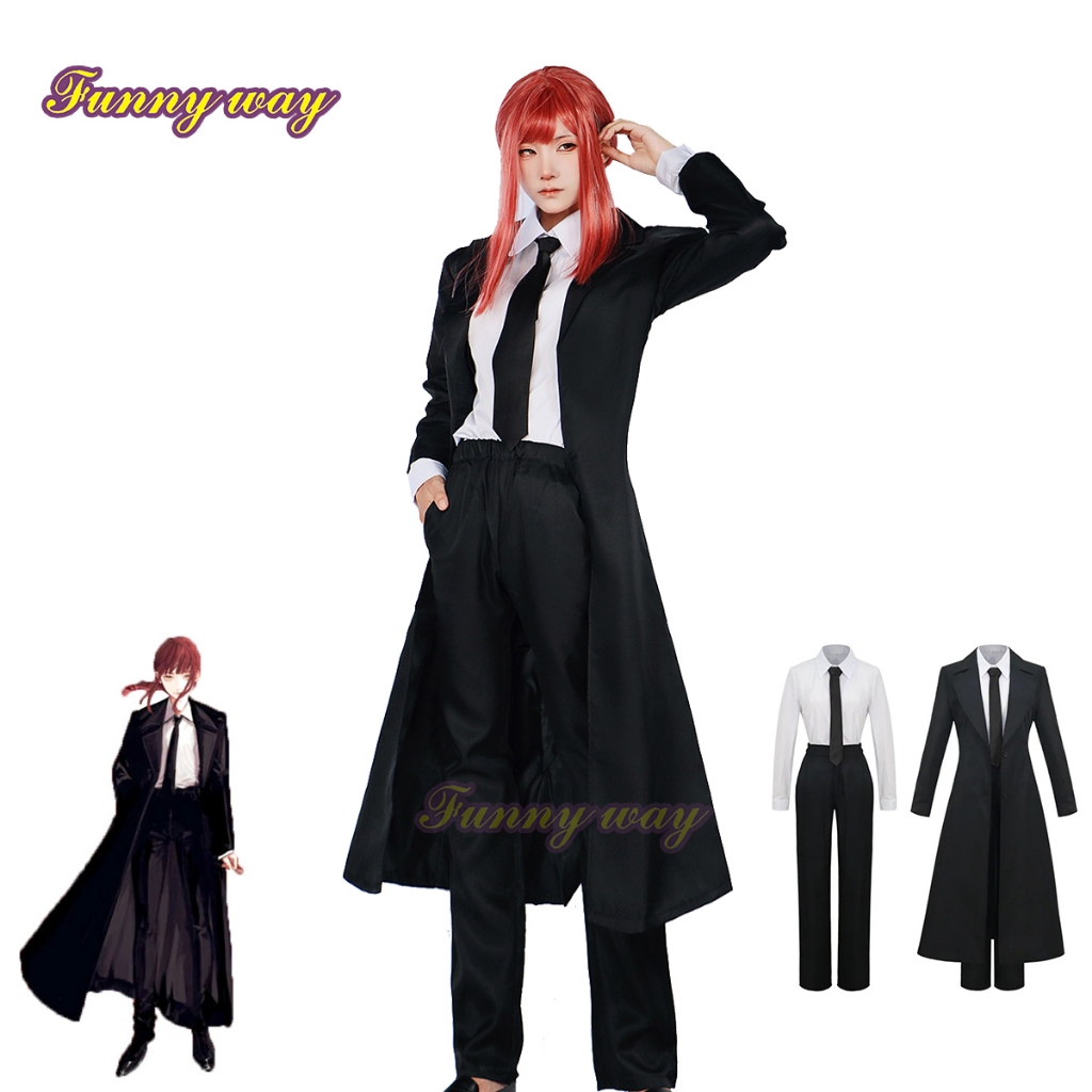 Makima Cosplay Costume Anime Chainsaw-Man Windbreaker Shirt Tie Pants ...
