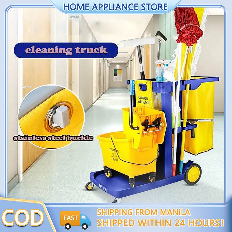Movable Cleaning Cart Multi Functional Cleaning Tool Cart Restaurant ...