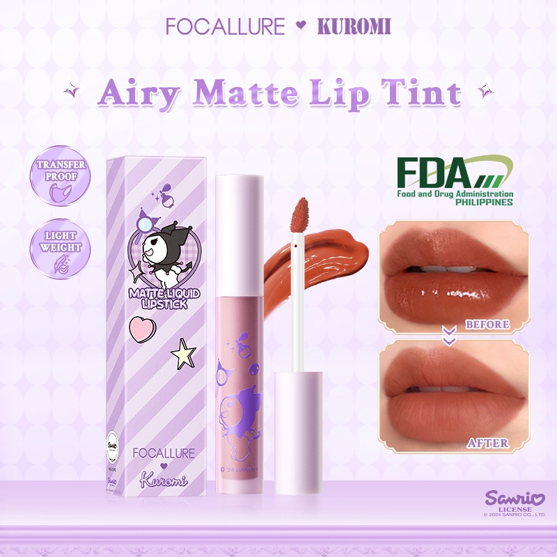 Focallure X Sanrio #DressUpSlay Airy Matte Lip Tint Long-Lasting Waterproof Transfer-Proof Lip ...