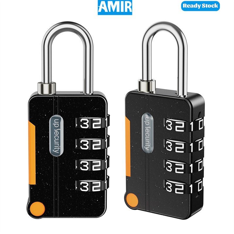 AMIR Combination Padlock, 4 Digit Resettable Combo Lock, Waterproof Travel Lock for School ...