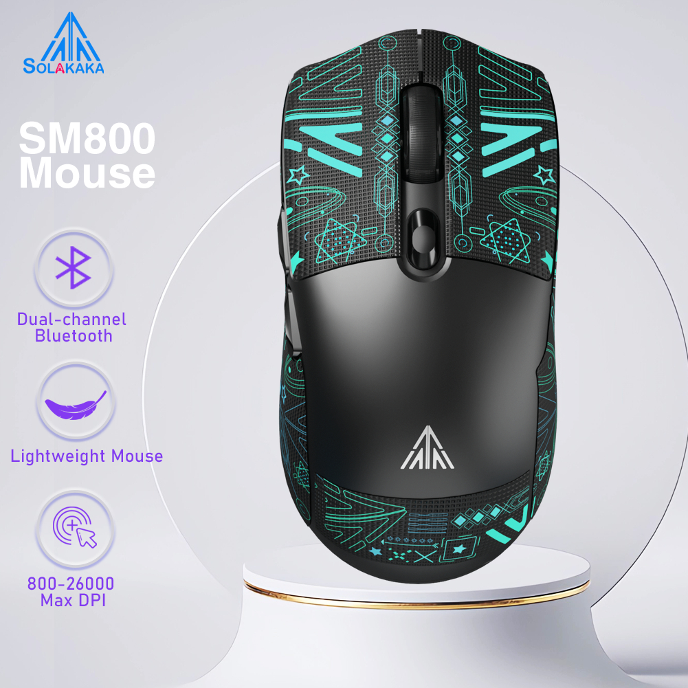 Wireless Gaming Mouse SOLAKAKA SM800 Lightweight Type-C/2.4G/Bluetooth ...