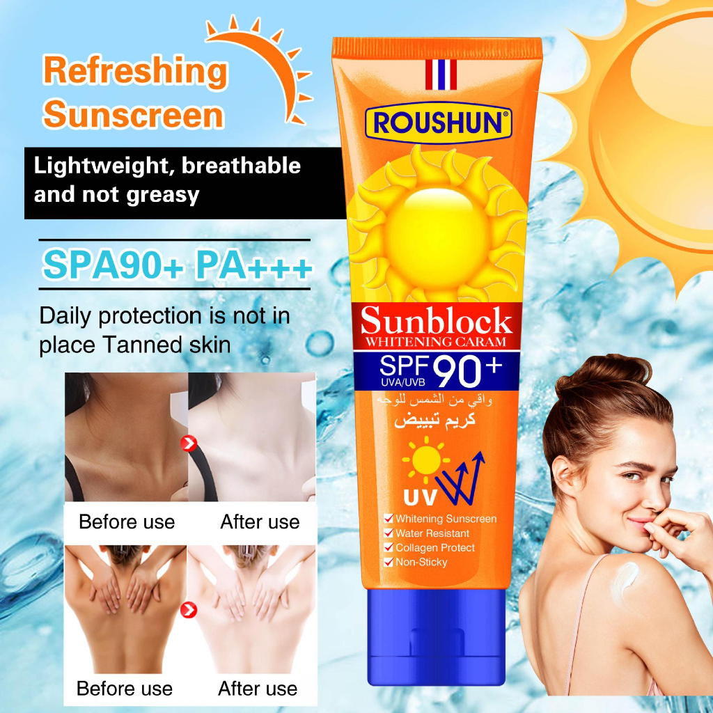SPF90+ Sunscreen Lotion For Face & Body Sunblock Whitening Cream UV Protection Waterproof Non ...