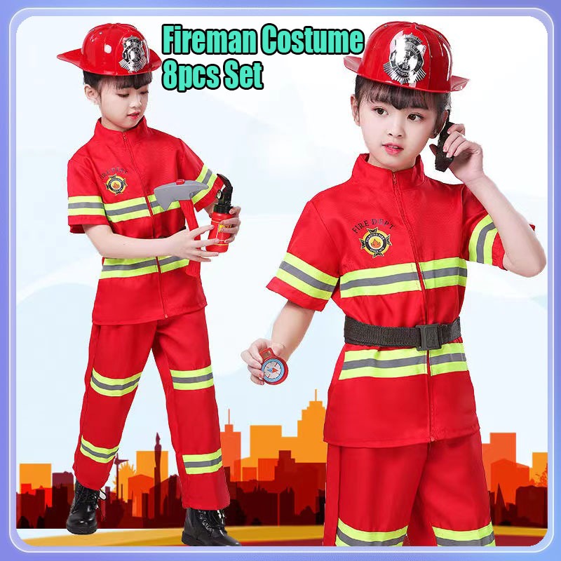 8pcs Fireman Costumes for Kids boy Sam Career Guidance Costume ...