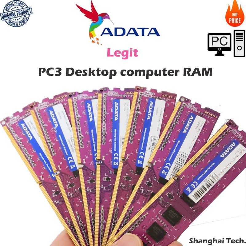 Adata DDR3 4GB 8GB 1333/1600MHz UDIMM Desktop computer game RAM PC3 ...