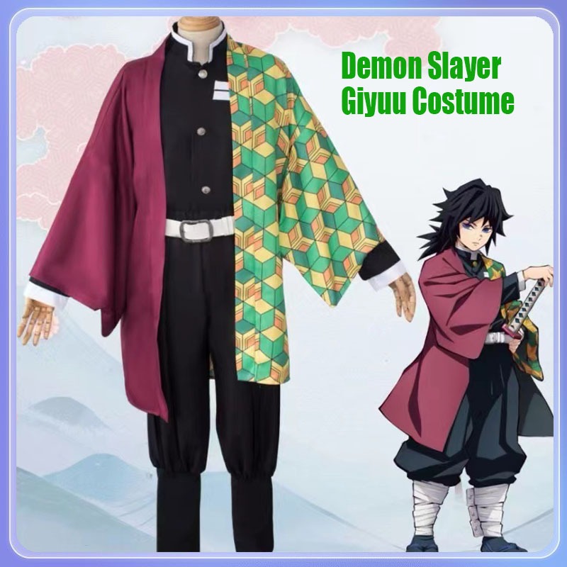 Anime Demon Slayer Tomioka Giyuu Cosplay Costume Accessories Suit ...