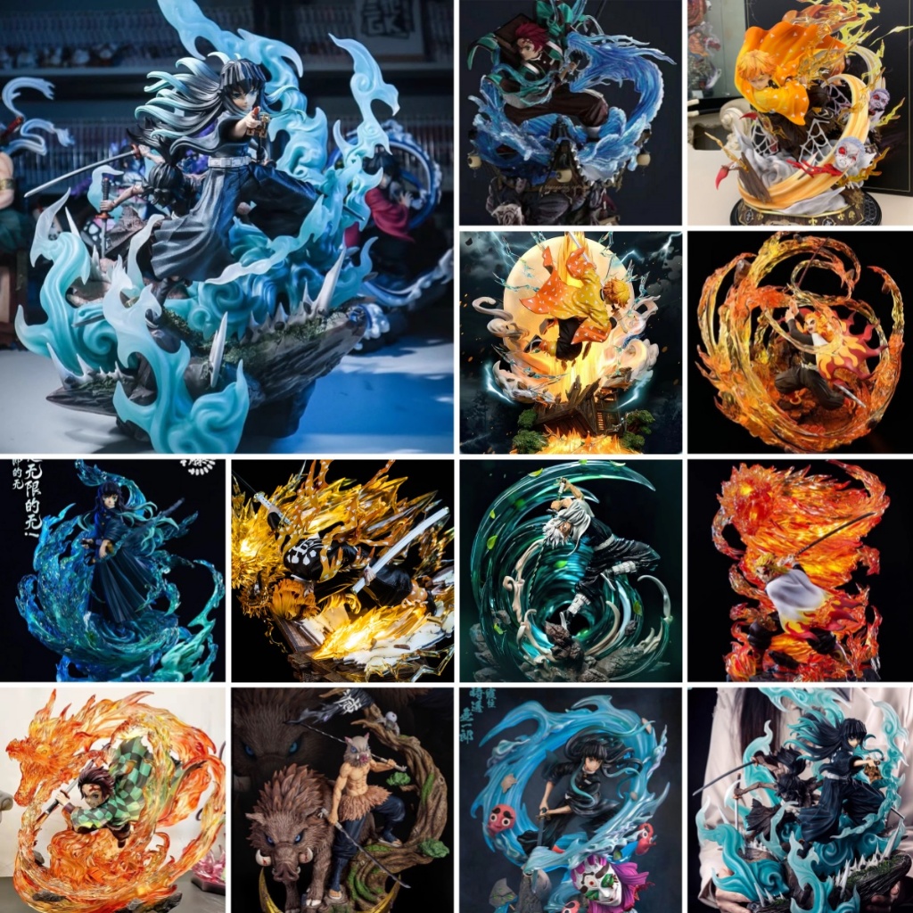 Lucky Box Demon Slayer Figure Zenitsu Enmu Tanjiro Akaza Doll Figure ...