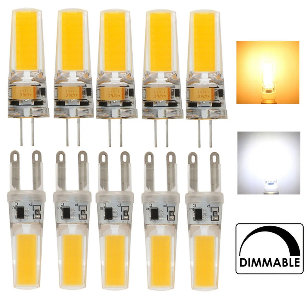 G4 G9 LED COB Light Bulb Dimmable 3W 6W AC/DC 12V 220V Replace Mini ...