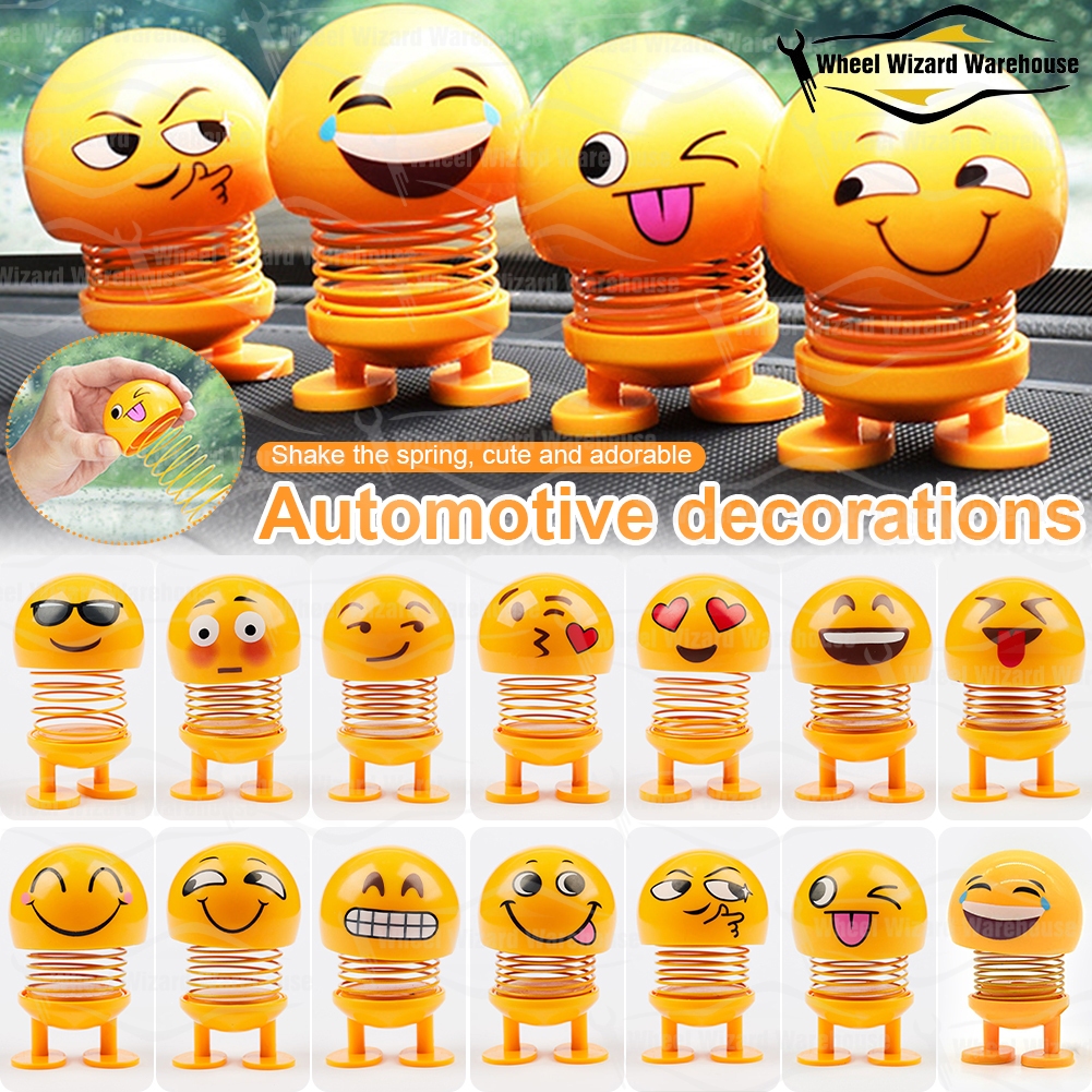 Funny Cute Shaking Head Doll Car Decoration Emoticon Spring Doll Car ...