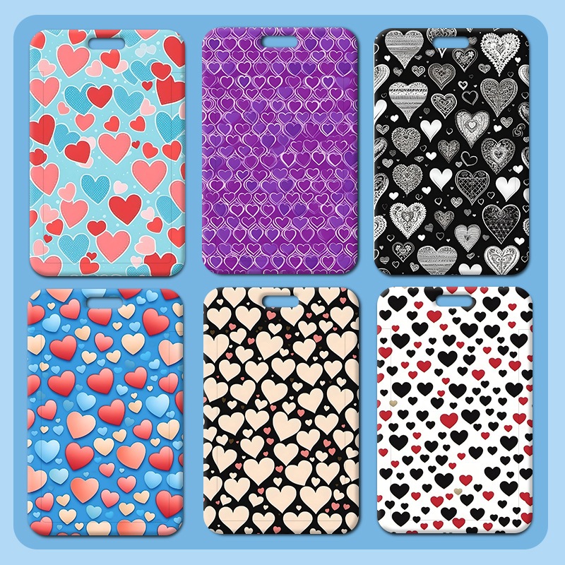 Romantic Love Heart Card Holder Sleeve Bus Card Case Student Card ...
