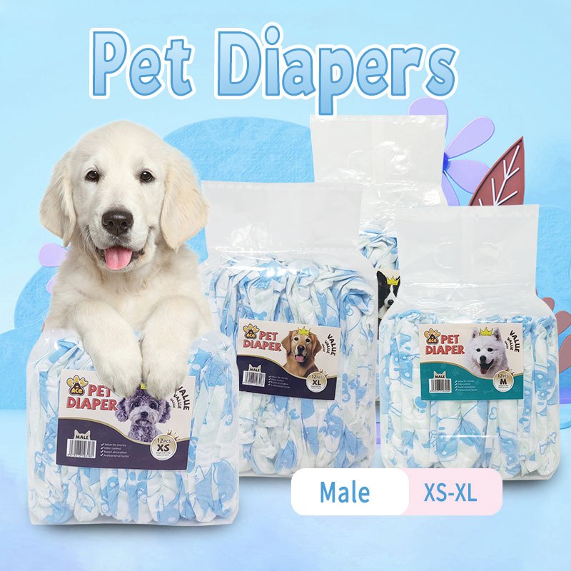 PAW ACE Disposable Diaper Female Male Pet Diaper Pet Pants 12pcs ...