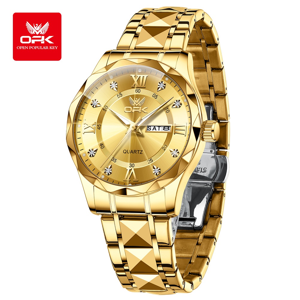 OPK Watch For Men Water Proof Original With Box Gold White Blue ...