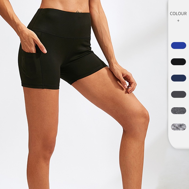 Women's High Waist Yoga Three-point Trouser Belt Pocket Running ...