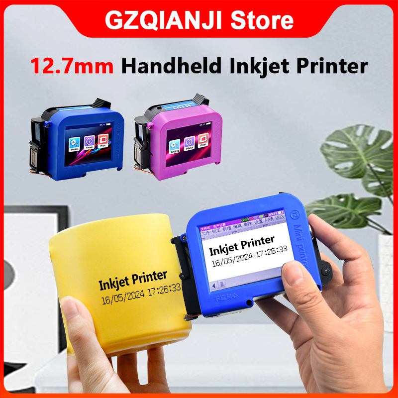 INKP04 Mini12.7mm Handheld Inkjet Printer QR Bar Batch Code Date Number ...