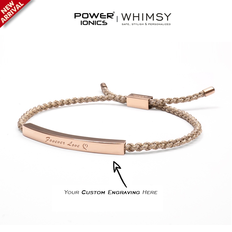 Power Ionics Whimsy New Trend Fashion 18K RoseGold Plated Unisex Slim Souvenir Bracelet Free ...