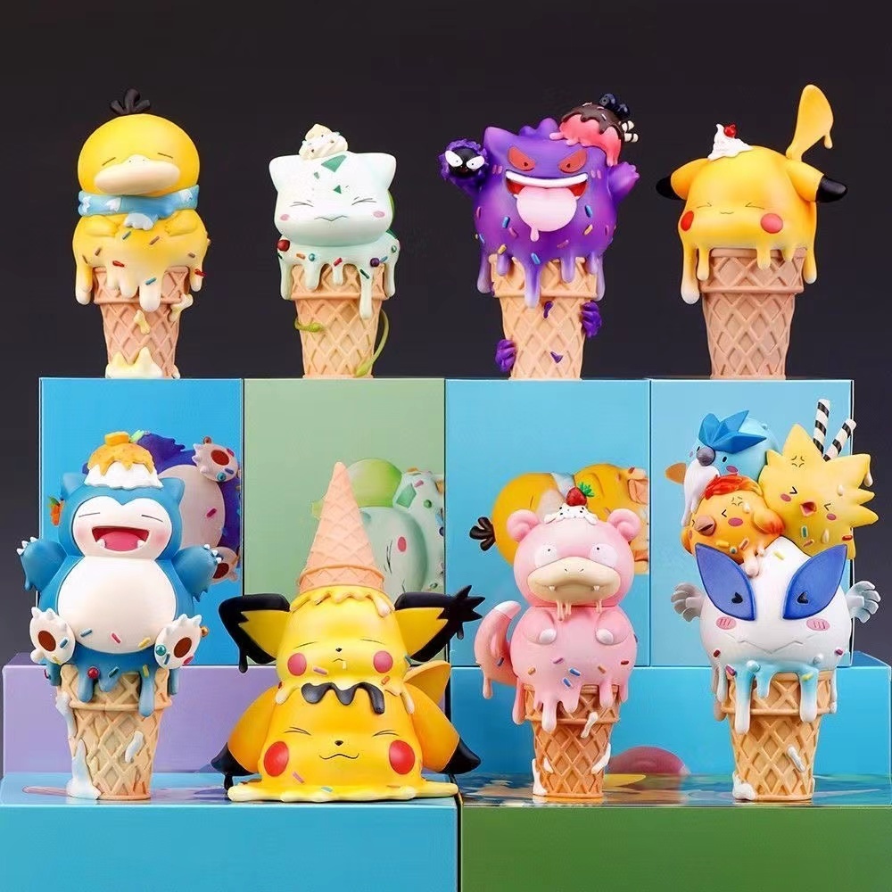 Ice Cream Pokemon Series Figure Lovely Model Pikachu Snorlax Toys For ...