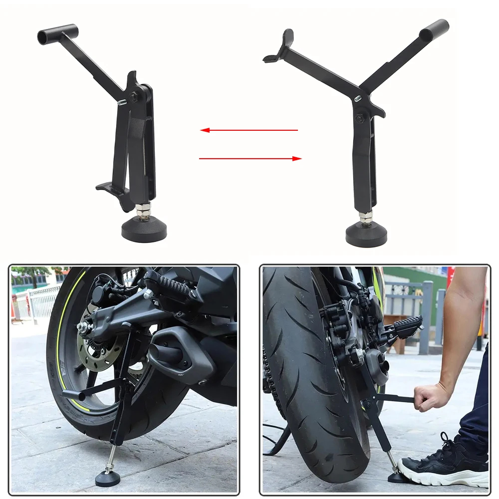 UNIVERSAL PORTABLE MOTORCYCLE PADDOCK STAND / MINI MOBILE LIPAT POCKET ...
