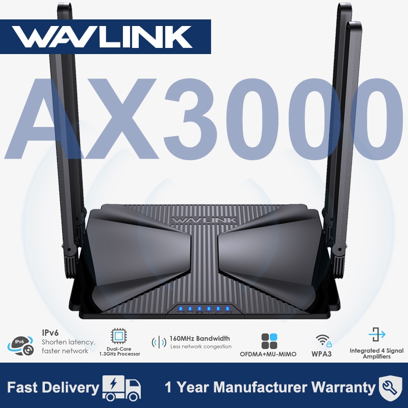 Wavlink AX3000 Wireless Router Dual Band Gigabit Router MU-MIMO Wi-Fi6 ...
