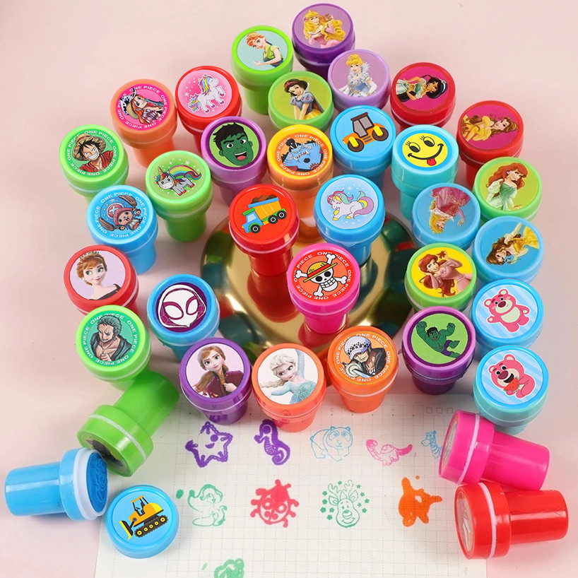 10pcs Cartoon Assorted Stamps for Kids Self-ink Stamps Children Toy ...