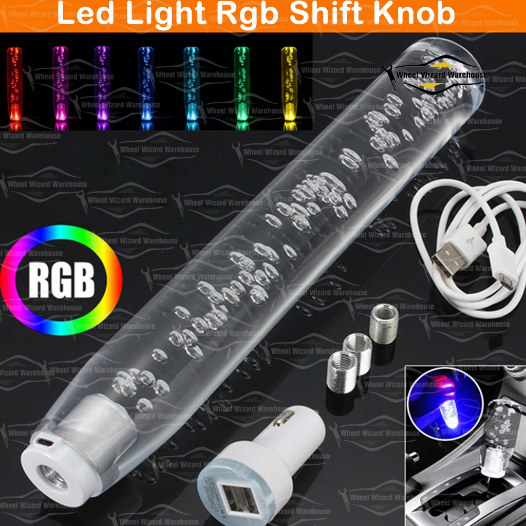 12/24V Car Gear Shift Knob Handle Extender 7-color Gradient LED Light ...