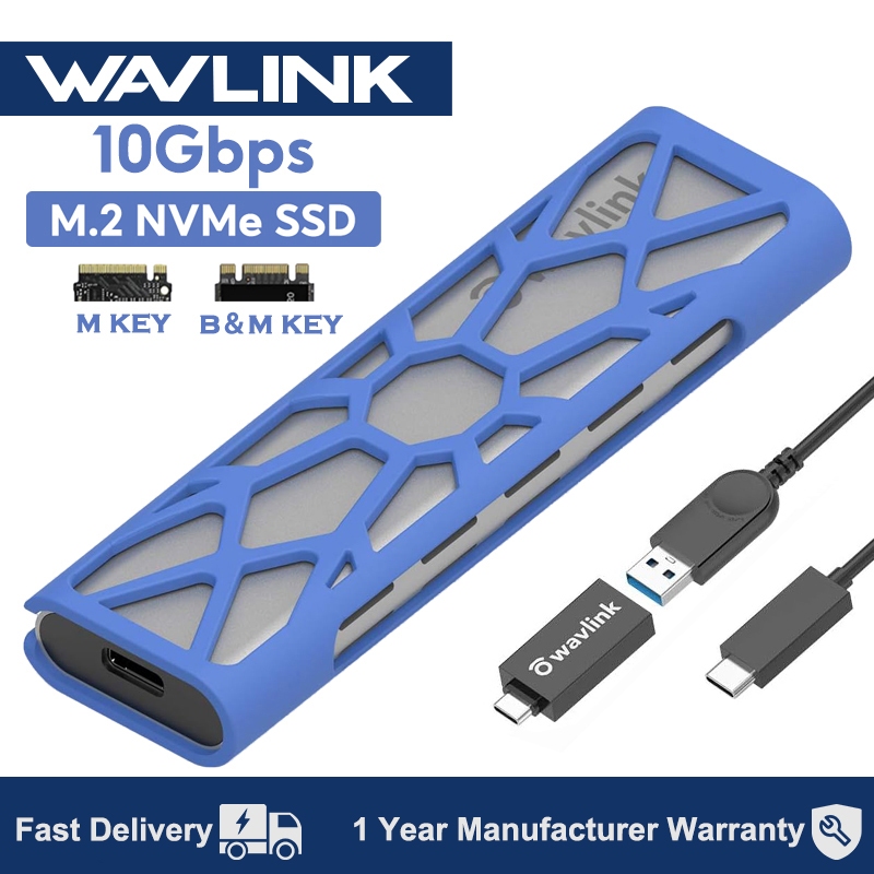 Wavlink M.2 NVMe SSD Enclosure USB3.1 Gen2 10Gbps mSATA SSD Case With ...