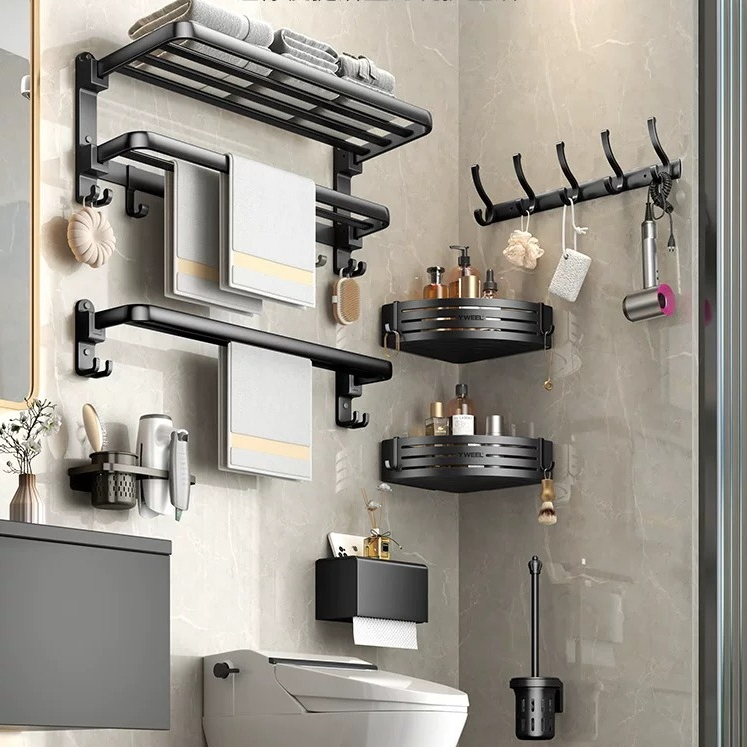 Bathroom Shelves Aluminum Shelves Corner Storage Racks Toilet Racks ...