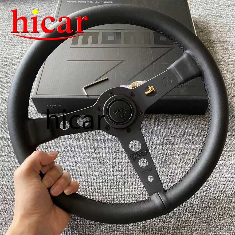 black MOMO Prototipo Black Edition Real Leather Steering Wheel 6 holes ...
