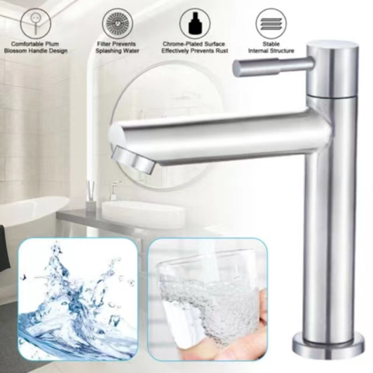 SUS304 stainless steel faucet High basin faucet Bathroom faucet ...