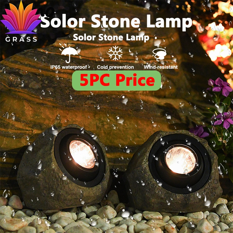 Solar Light Outdoor IP65 Waterproof Stone Garden Light Park Villa Patio ...