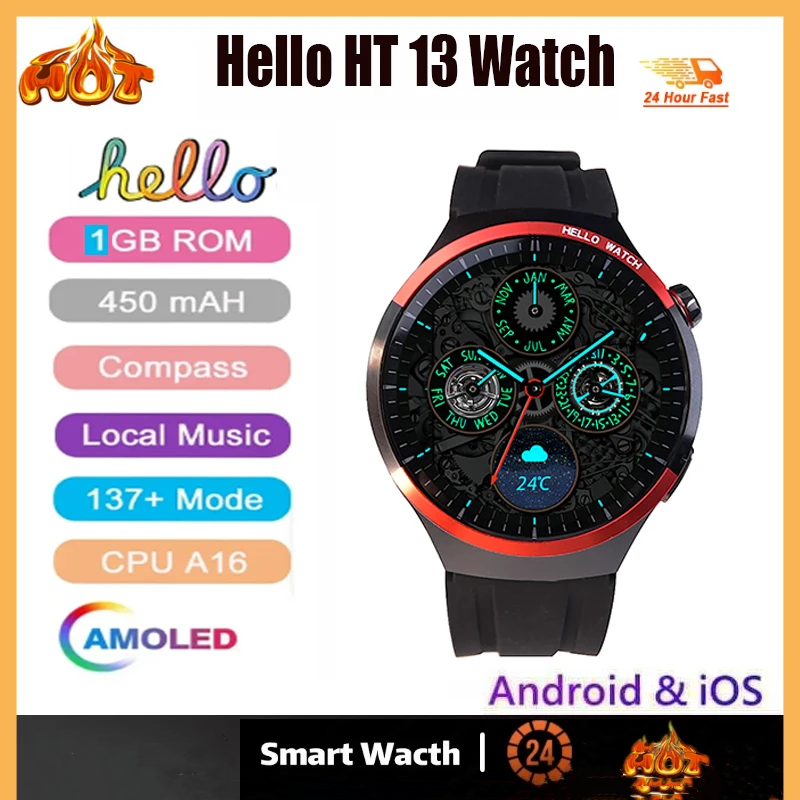 2024 Hello Watch Round HT13 Amoled 1GB Rom Smart Watches Men Women 1 ...