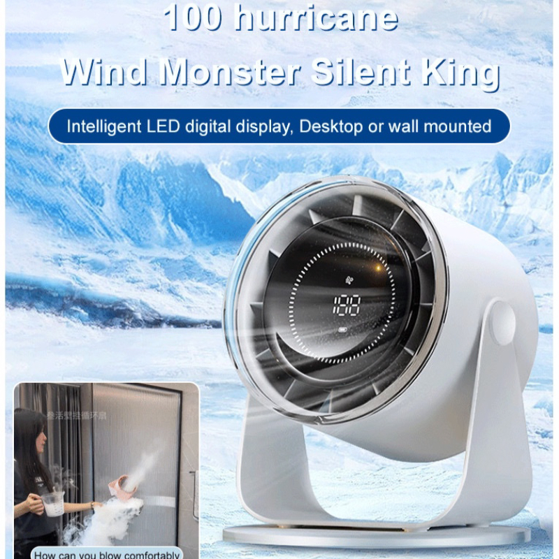 Turbo desktop fan high-speed mute with power display 100-level speed 90 ...