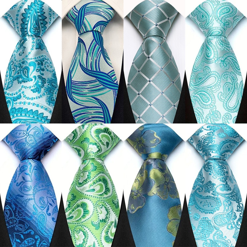 New Men's Tie 8CM Neckties For Man Classic Jacquard Woven Floral Dot ...