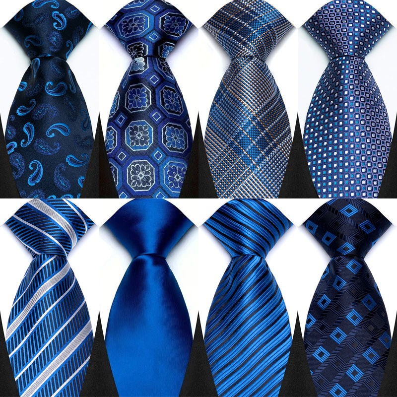 New Men's Tie 8CM Neckties For Man Classic Jacquard Woven Plaid Paisley ...