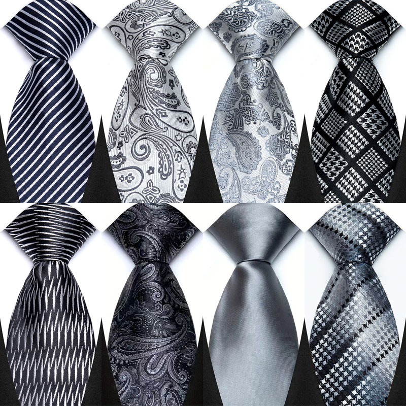 New Men's Tie 8CM Neckties For Man Classic Jacquard Woven Stripes Dot ...