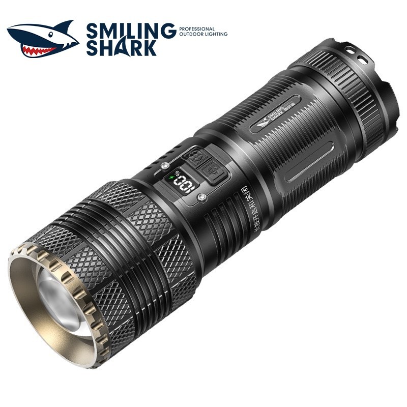 Smiling Shark SD5207 LED Torch Light Powerful Super Bright Flashlight M77 10000LM Torches ...