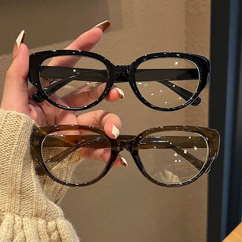 【Grade 0° to -4.0°】Anti Radiation Glasses Fashion Cat Eye Glasses Anti ...