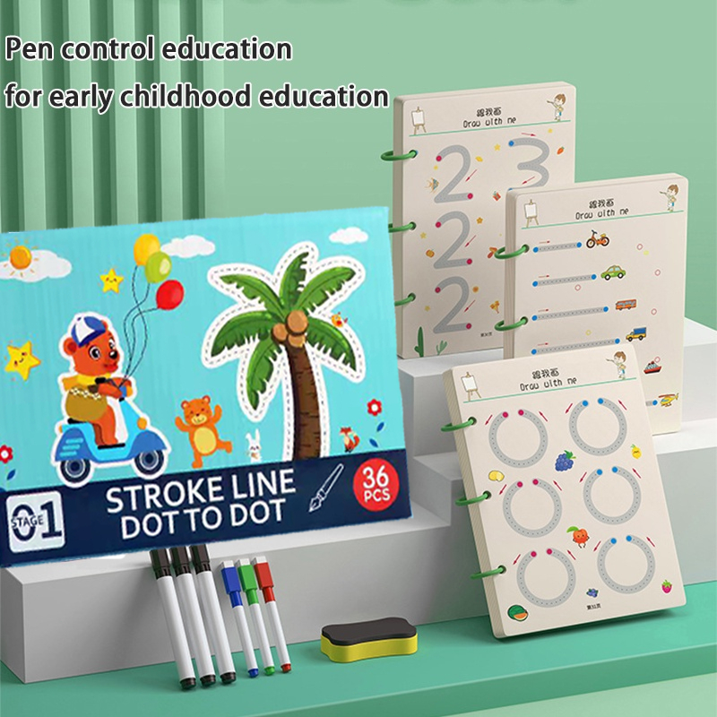 Brain Boosting Tracing Book Exercises for Fine Motor Skills erasable ...