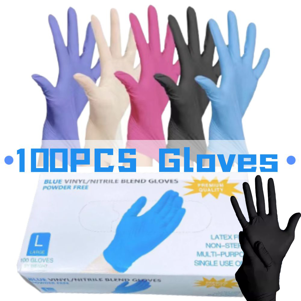 Disposable Nitrile Vinyl Blend Gloves 100 Pcs Powder Free Sensitive ...