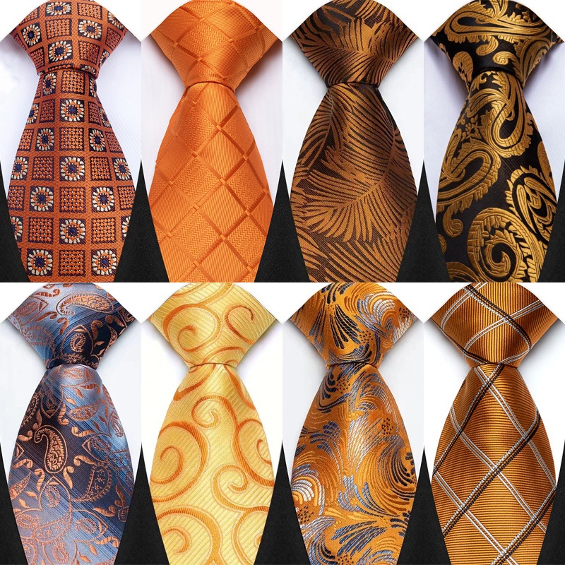 New Men's Tie 8CM Neckties For Man Classic Jacquard Woven Plaid Solid ...