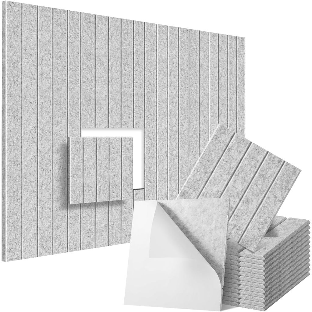9PCS 30x30cm Vertical Stripe Acoustic Foam Panel Soundproof Felt ...