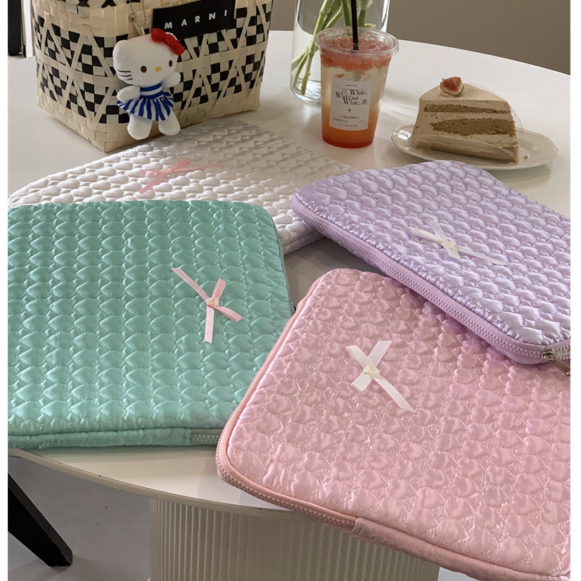 Laptop bag Ins new embroidered love bow shockproof computer sleeve bag ...