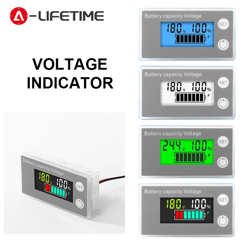 6133A Battery Capacity Indicator DC8-100V LCD Digital Electricity Meter ...